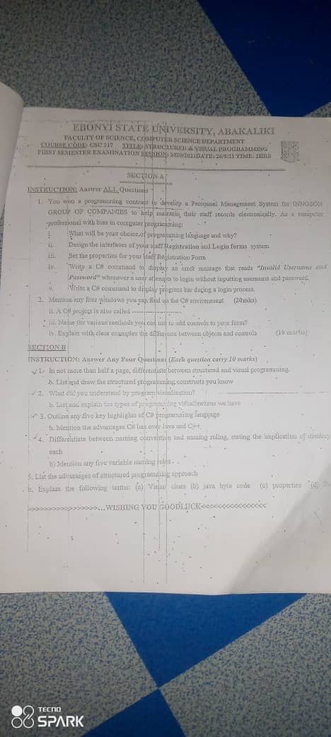 Csc 217 Past Questions and Answers - LEARNIFYHUB